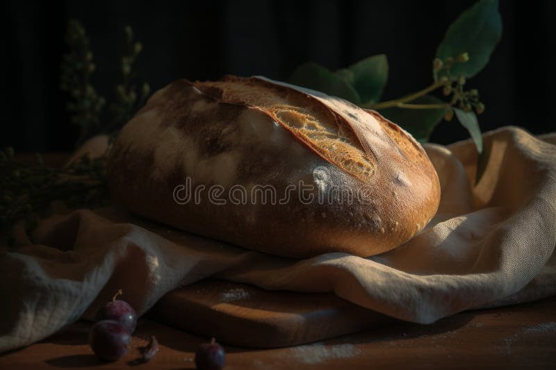 Soft and Fresh Bread in Bakery Generative AI Stock Illustration ...