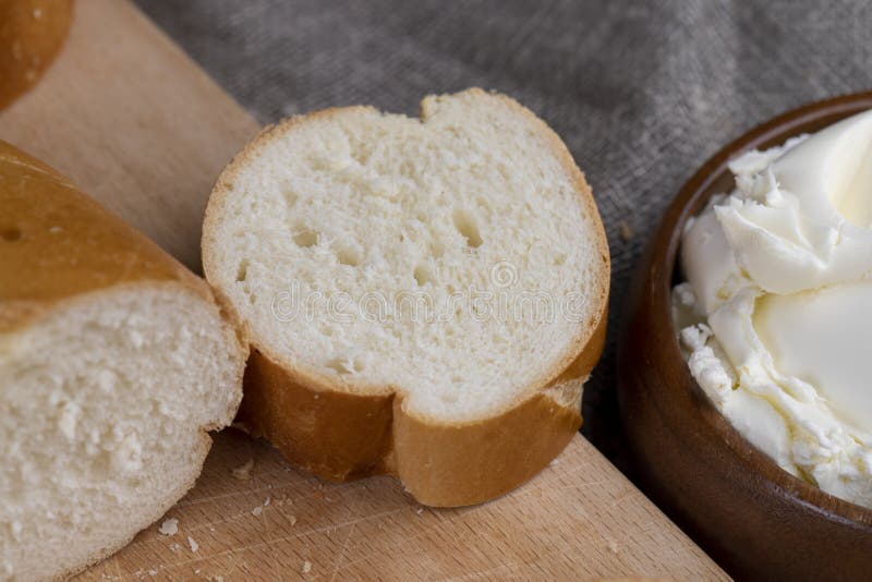 Soft Fresh Long French Bread in the Kitchen Stock Photo - Image of meal ...