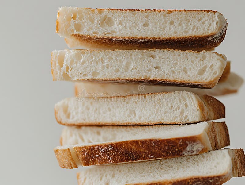 Soft and Fresh Sliced White Bread with Perfect Texture Stock ...