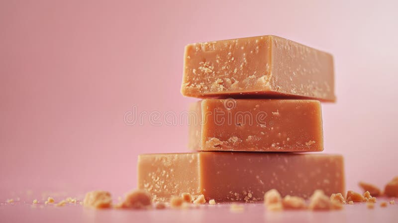 Soft Fudge Bars Stacked on Gradient Background Stock Photo - Image of ...