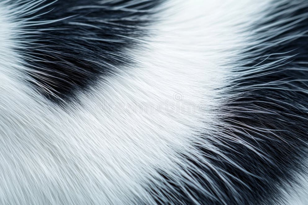 Soft Fur Texture with Black and White Pattern Creating a Visually ...