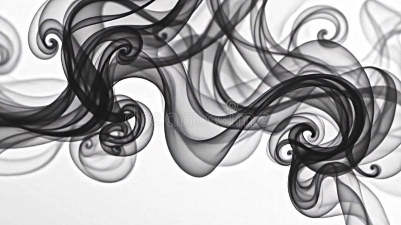 Soft, Gentle Black Smoke Forming Delicate Patterns, Contrasting with an ...