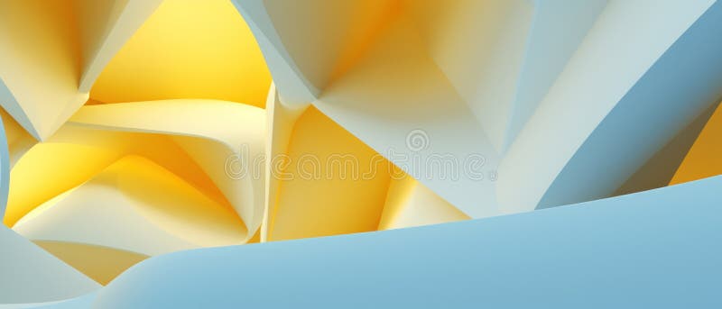 Soft Geometric Curves in Light Yellow, Creating a Smooth. AI Generative ...