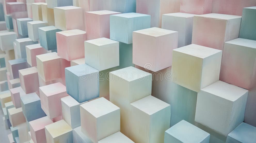 Soft Geometry a Calming Background of Pastel Cubes in Precise ...