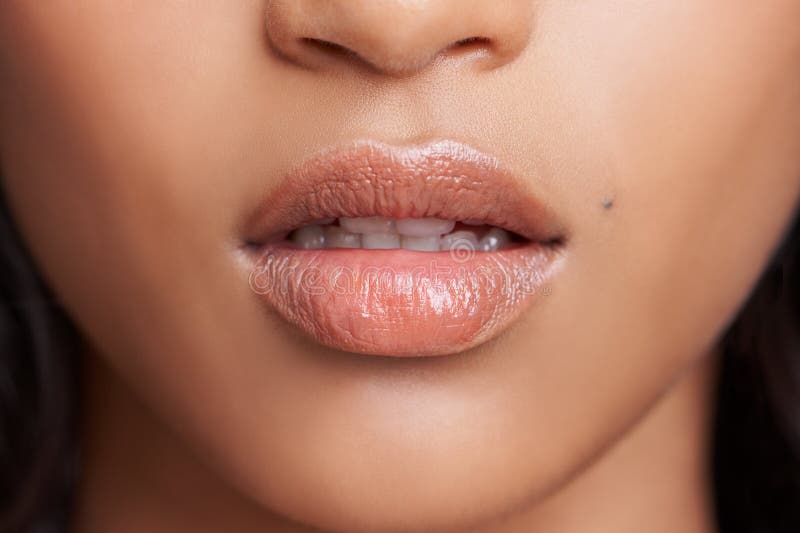 Soft and Glossy. a Womans Beautiful Lips. Stock Image - Image of female ...