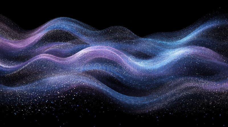 A Soft, Glowing Wave of Deep Blue, Purple, and Silver, Picture Stock ...