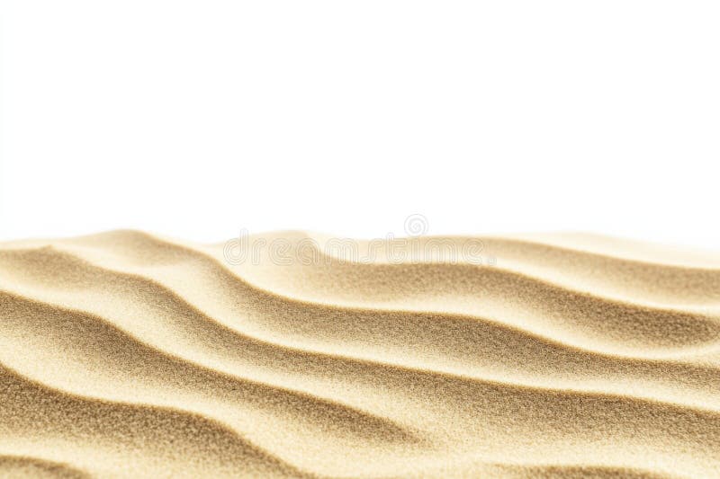 Soft Golden Sand Showcasing Detailed Texture Isolated on Clean White ...
