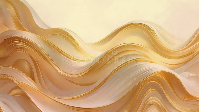 Soft Golden Waves with Fluid Structure Stock Illustration ...