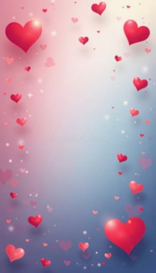 Soft Gradient Backdrop, Cheerful Floating Hearts, Valentine S Day Theme ...