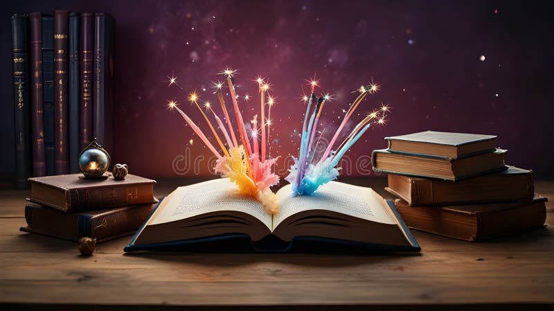 A Soft Gradient Background with Floating Magic Wands and Enchanted ...