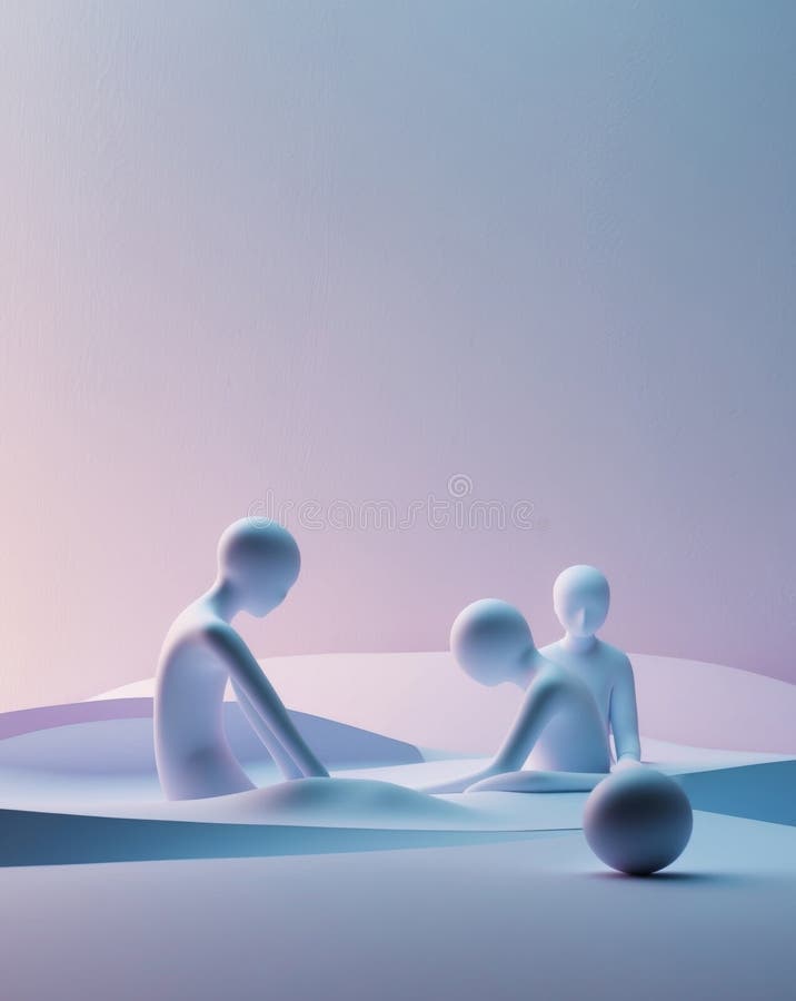 Soft Gradient Background Image with Abstract Digital Figures. Stock ...