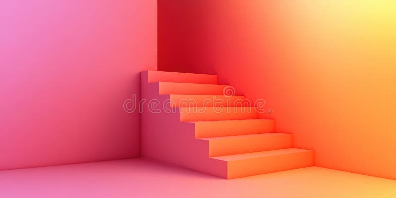 Soft Gradient Background with Stairs and Transitions Stock Illustration ...