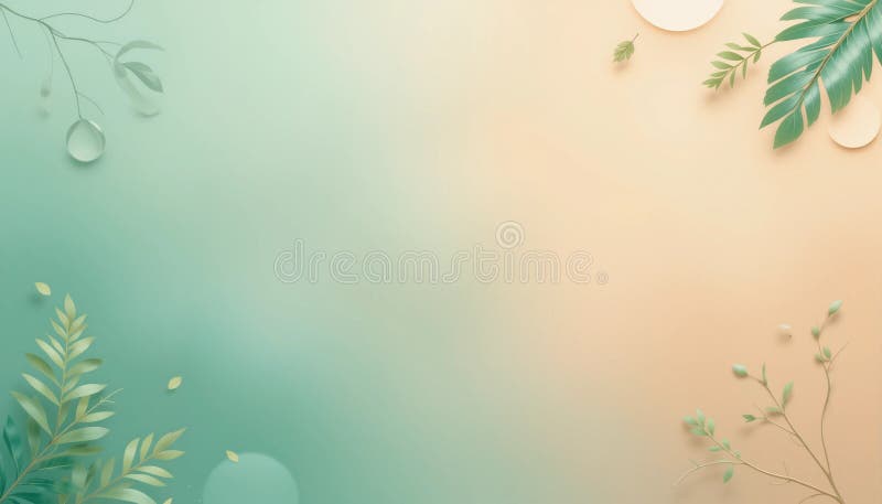 Soft Gradient Background with Tropical Leaves and Text Space.Generative ...