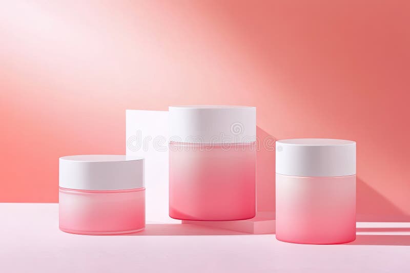Soft Gradient Cosmetic Packaging with a Transparent Label Space Stock ...