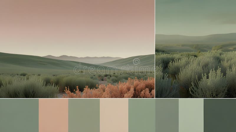 A Soft Gradient of Faded Sage Green and Warm Peach, a Subtle and Modern ...