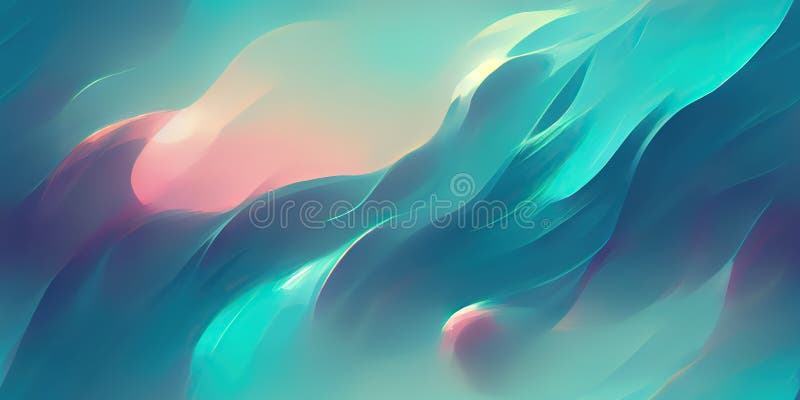 Soft Gradient Flow with Cyan Blur Effect Stock Illustration ...