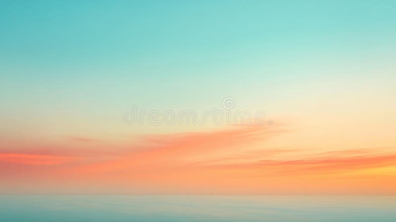 A Soft Gradient of Light Blue Fading into Pastel Orange, with Smooth ...