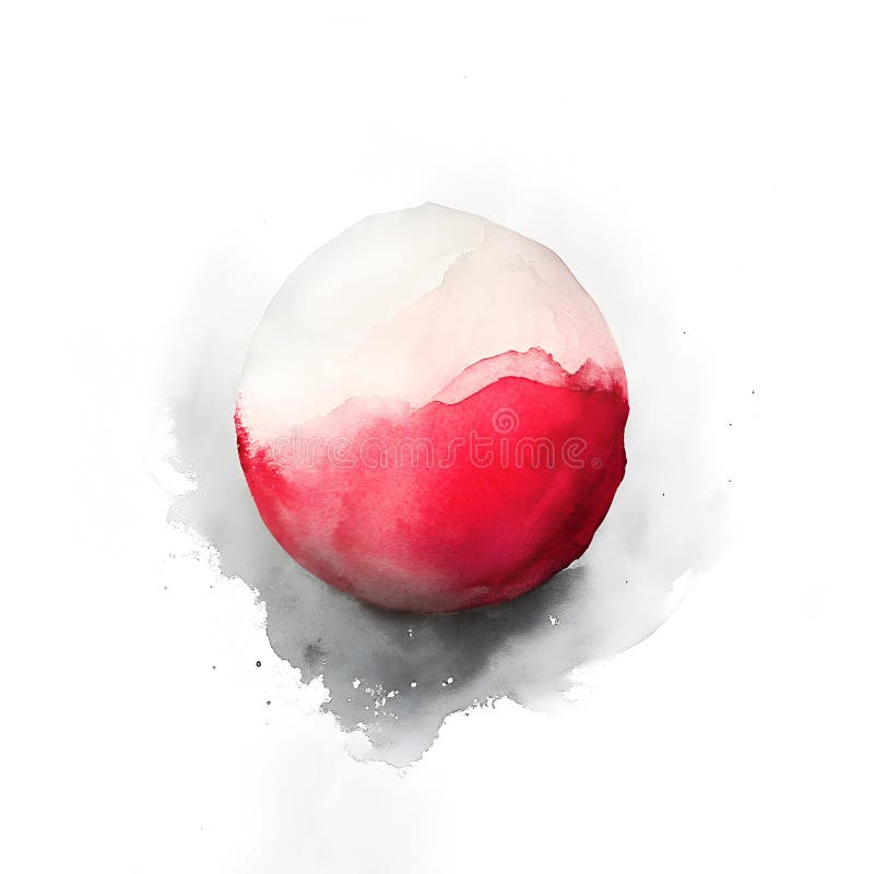Soft Gradient Red and White Watercolor Ball Design Stock Illustration ...