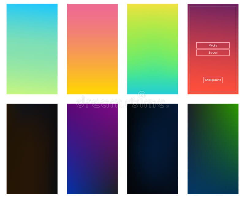 Soft Gradient Screen Backgrounds. Modern Mobile Vector Design Stock ...