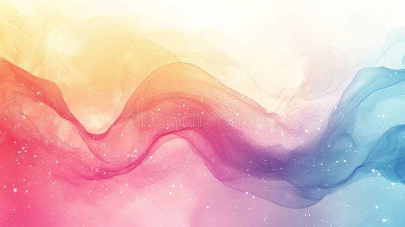 Soft Gradient Wave with Flowing Curves and Subtle Particles Stock Image ...