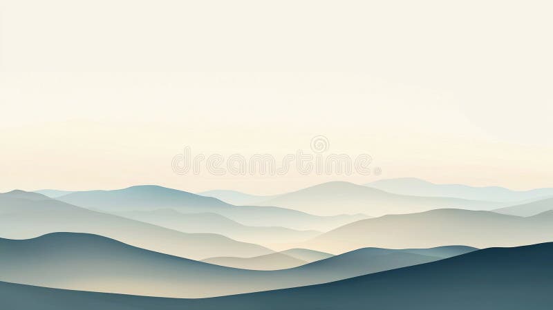 Soft Gradients of Mountains Create a Tranquil Atmosphere at Sunrise in ...