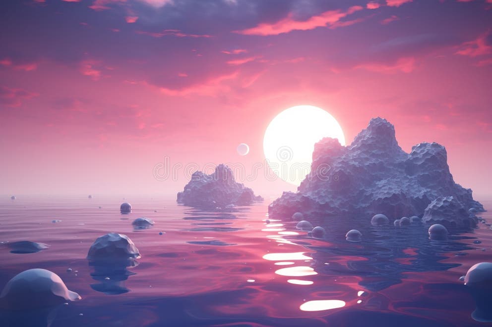 Soft Gradients Transitioning through Calming Ocean Stock Illustration ...