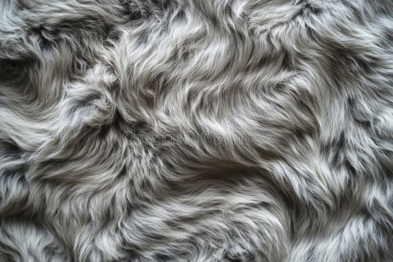 Soft, Gray, Long Pile Fur Creating a Wavy Pattern, Perfect for ...