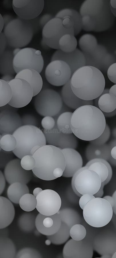 Soft Gray Spheres in a Floating Arrangement Create an Ethereal Abstract ...