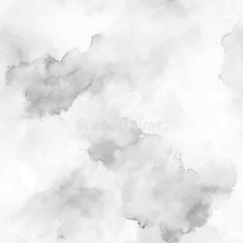 Soft Gray Watercolor Clouds Seamless Pattern on White Background Stock ...