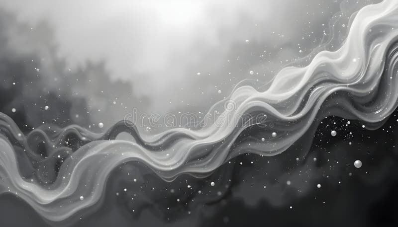 Soft Gray and White Waves with Floating Particle Effect in Motion Stock ...
