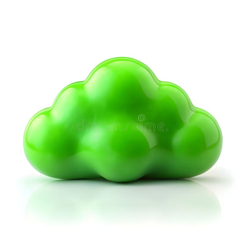 A Soft Green Cloud Floats Against a Crisp White Background Stock ...
