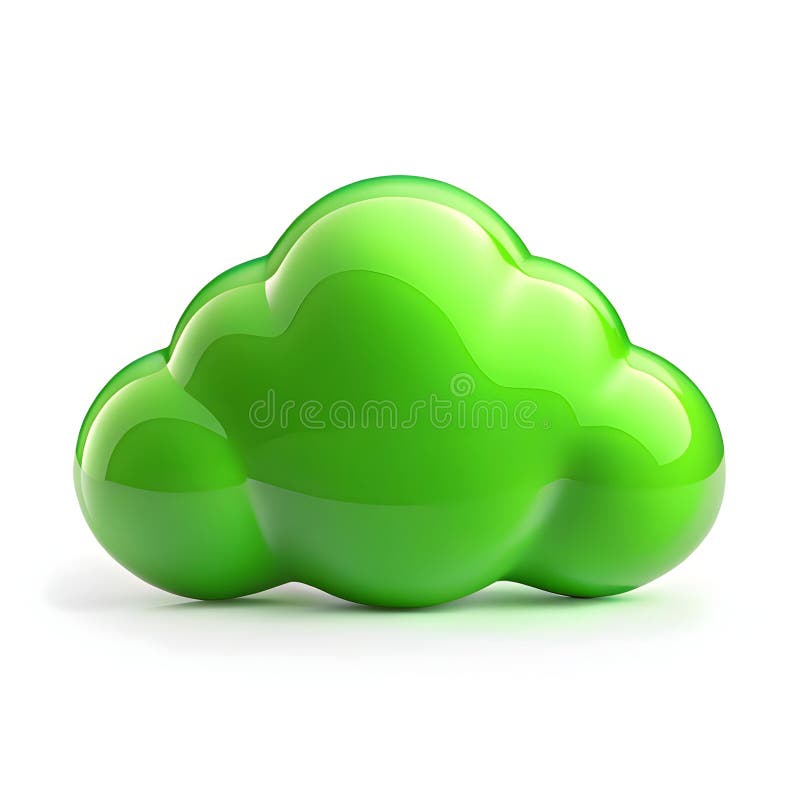 A Soft Green Cloud Floats Against a Crisp White Background Stock ...