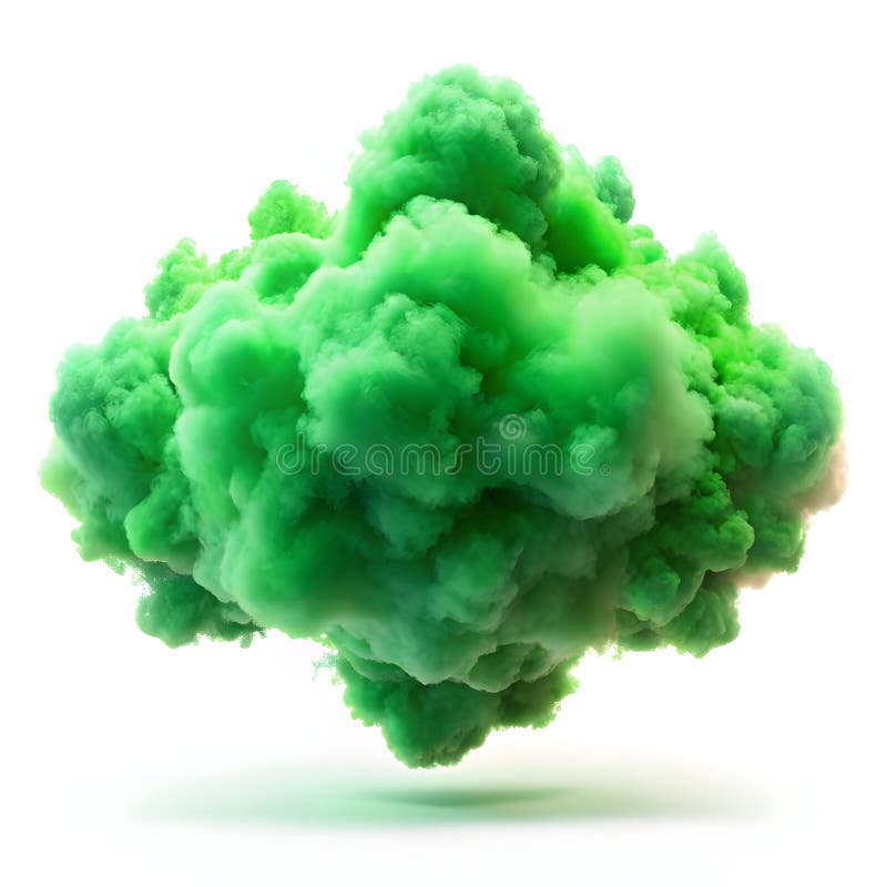 A Soft Green Cloud Floats Against a Crisp White Background Stock ...