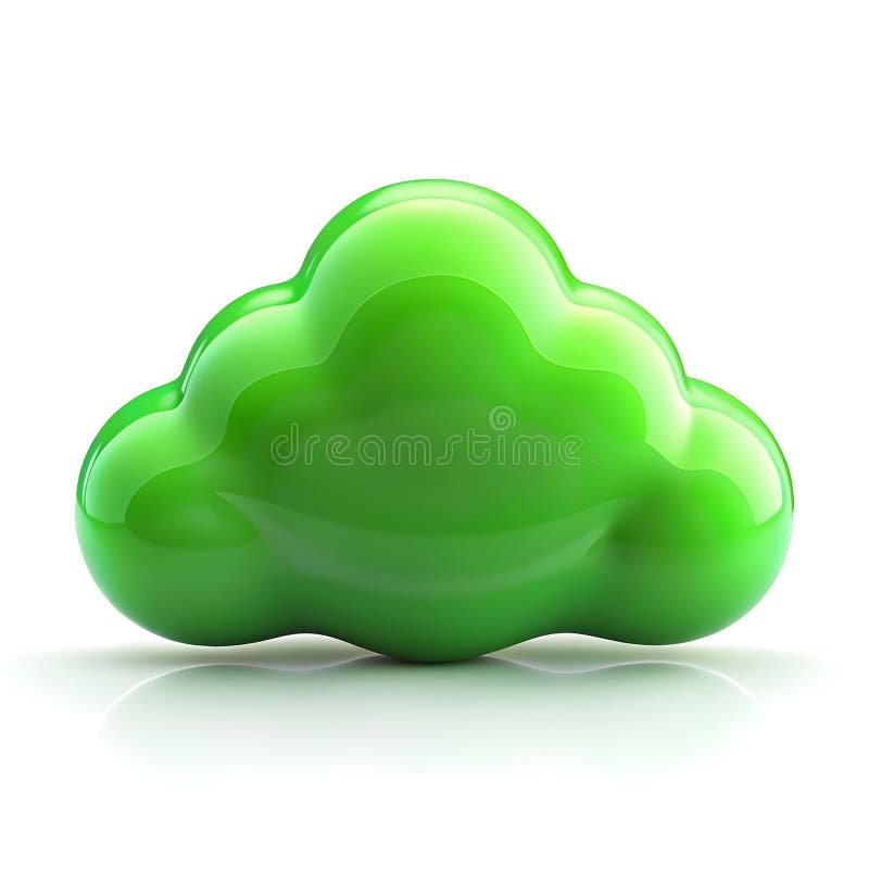 A Soft Green Cloud Floats Against a Crisp White Background Stock ...