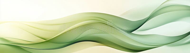Soft Green Flowing Waves with Subtle Gradient Background Stock ...
