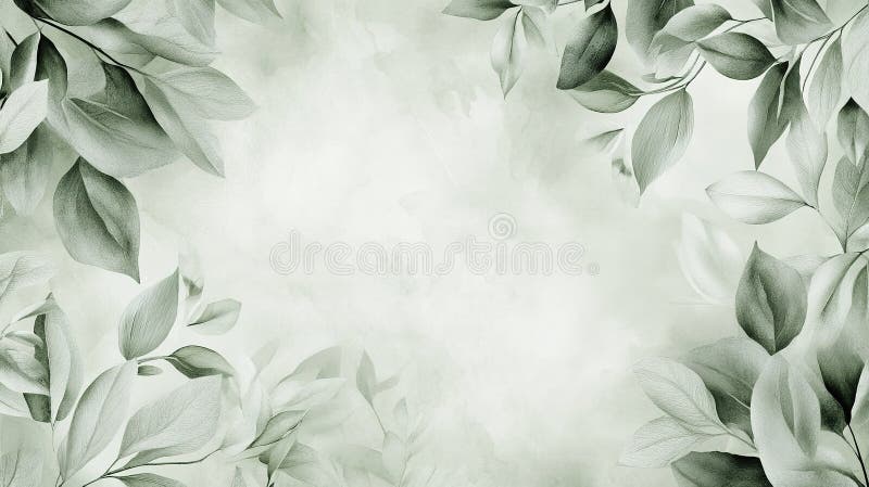 Soft Green Leaf Pattern Surround with a Misty Background in a Serene ...