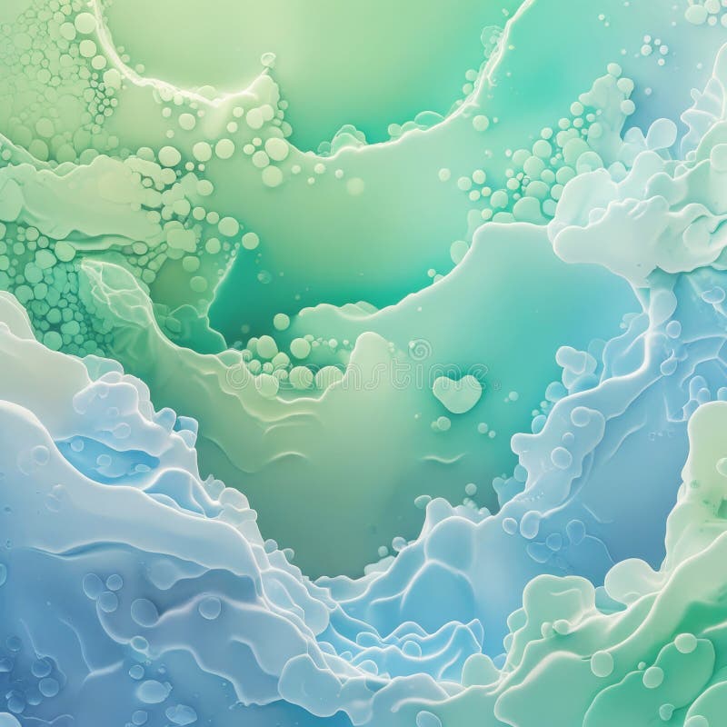 Soft Green and Light Blue Psychedelic Background with Organic Spotted ...