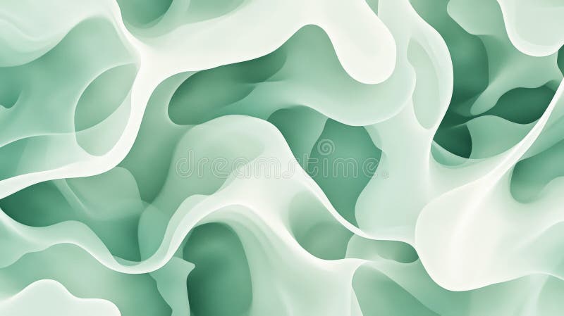 A Soft Green Organic Pattern Design with Rounded, Irregular Shapes that ...