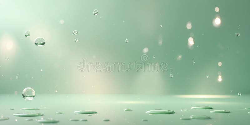 Soft Green Pastel Gradient Background with Light Refraction and Water ...