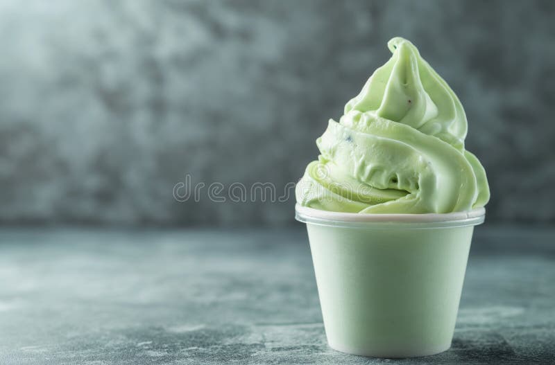 Soft green yogurt in a cup stock image. Image of dairy - 307172711