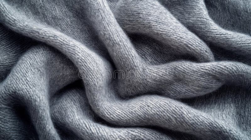 Soft Grey Knitted Fabric Draped Luxuriously Stock Illustration ...