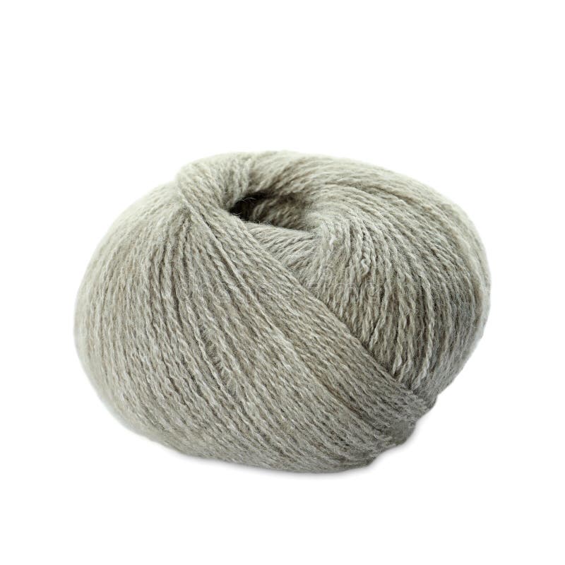 Soft Grey Woolen Yarn Isolated on White Stock Photo - Image of fiber ...