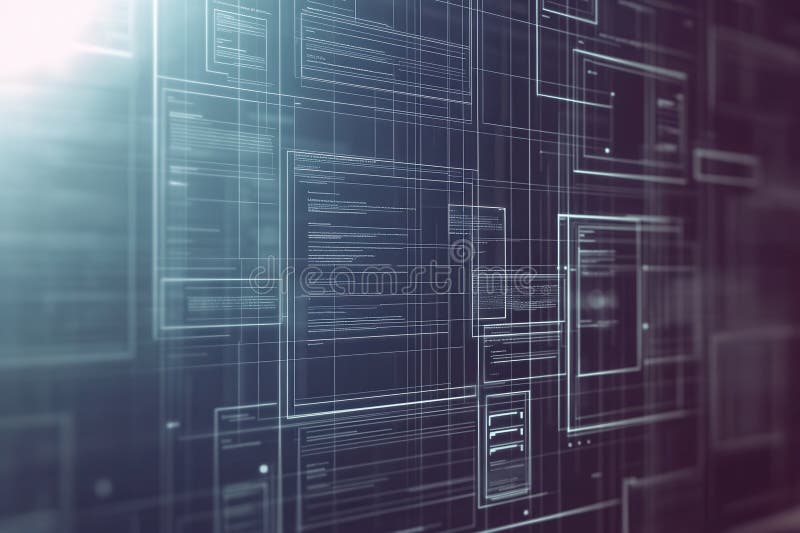 Sleek UIUX Wireframe Background with Grid Lines and Transparent ...
