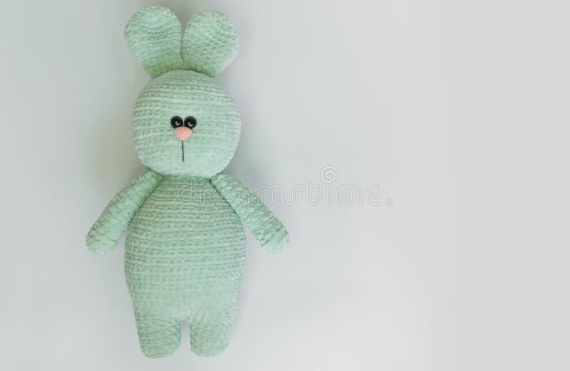 Soft Handmade Toy Knitted from Plush Thread Bunny Stock Image - Image ...