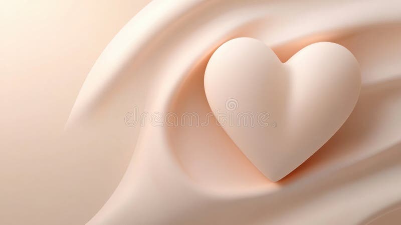 Soft Heart-shaped Object on Flowing Fabric Waves for Conceptual and ...