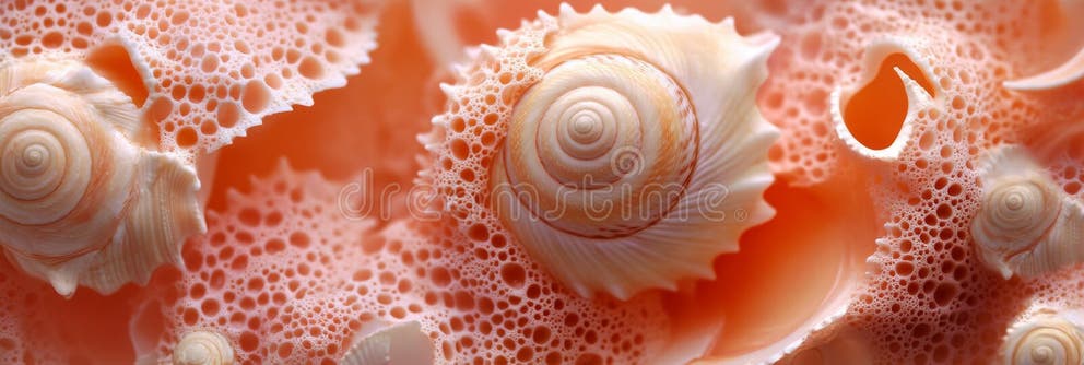 Seashell Banner Showcasing Intricate Designs and Soft Hues, Perfect for ...