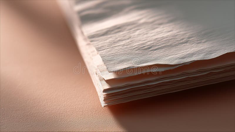 Soft Illumination Highlighting Handmade Paper Sheets, Elegant Deckled ...