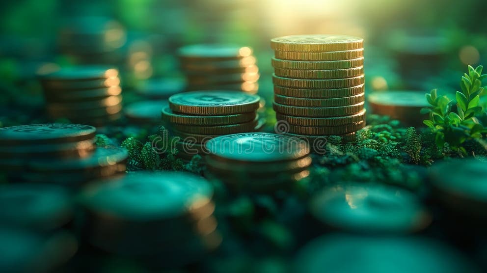 Soft Illustration Green Gradient Money Based Design. 3d Animation Stock ...