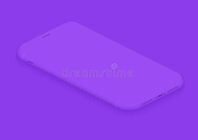 Isometric Black Realistic Smartphones with Blank White Screens Grid ...