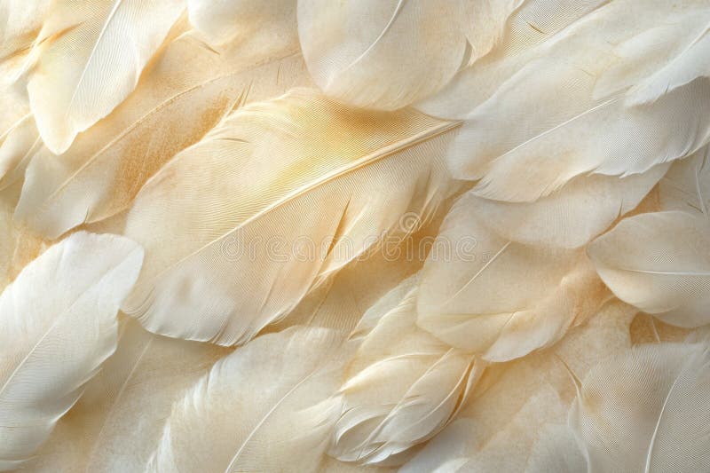 Soft Ivory Feathers Layered Delicately on a Muted Background Creating a ...